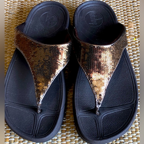 Fitflop | Shoes | Fitflop S36 Euro5 Us Brownbronze Sequin Sandals ...